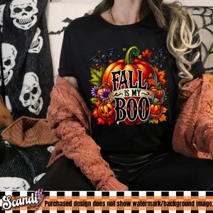 Fall is My Boo PNG, Cute Halloween Ghost Clipart, Pumpkin Shirt ...