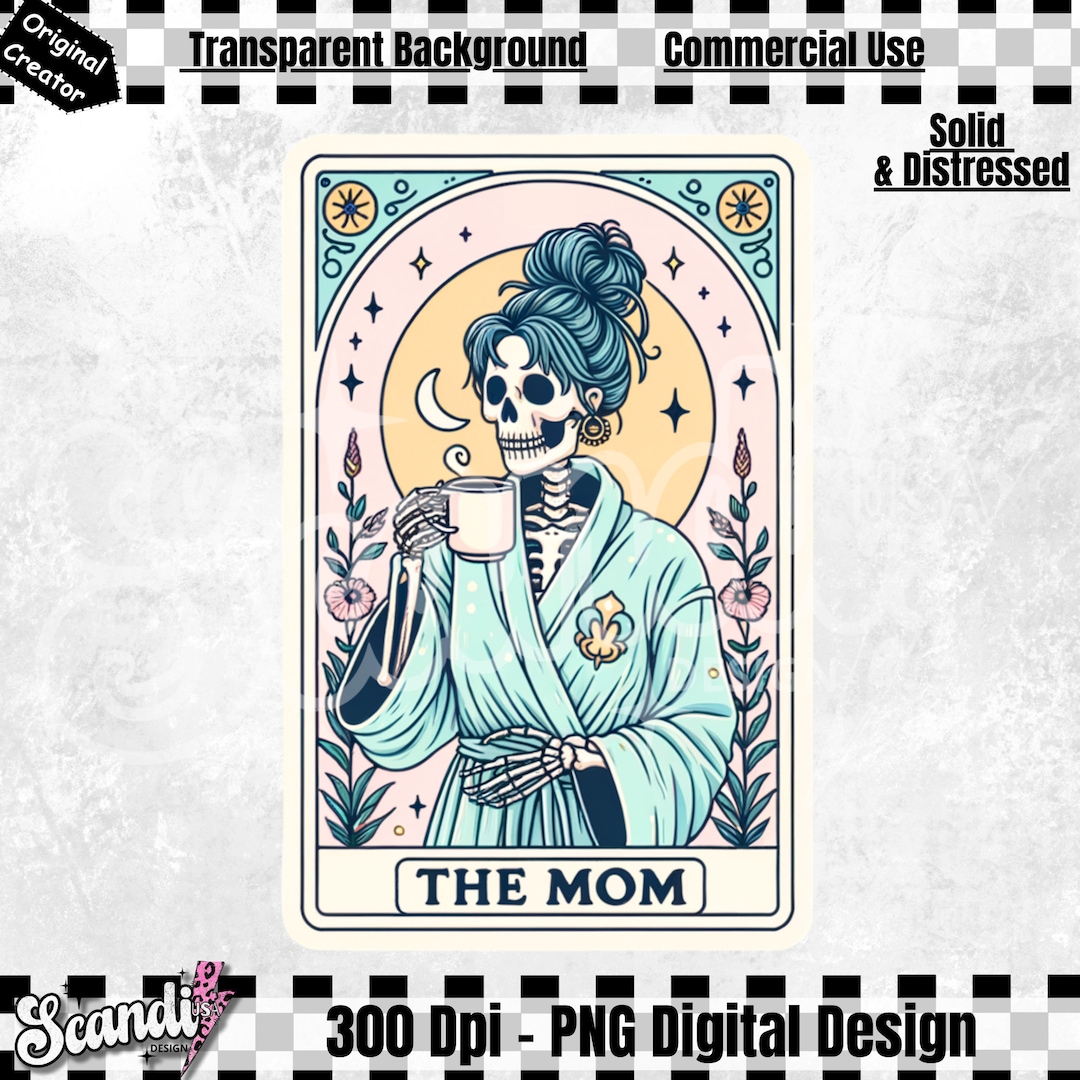 Funny Mom Tarot Card PNG | Skeleton Mama Design (digital Download) - Etsy