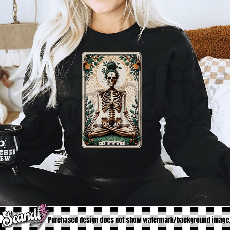 Funny Tarot Ohmmm PNG | Manifest That Sh*t | Meditate Skeleton | Zen ...
