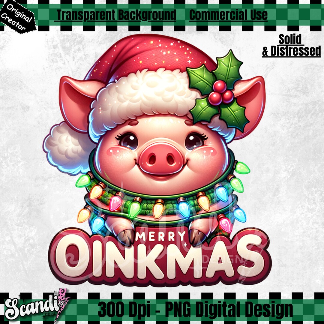 Funny Christmas Pig PNG, Merry Oinkmas Clipart, Christmas Pig ...