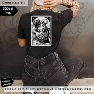 Till Death Bride and Groom Gothic Wedding Tarot Card PNG | Witchy Tarot ...