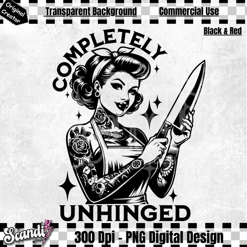 Completely Unhinged PNG | Retro Unhinged Girl PNG | Trendy Vintage ...