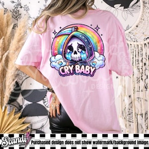Cry Baby PNG | Crying Grim Reaper Clipart | Sad Skeleton Design | DTF ...