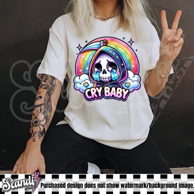 Cry Baby PNG | Crying Grim Reaper Clipart | Sad Skeleton Design | DTF ...