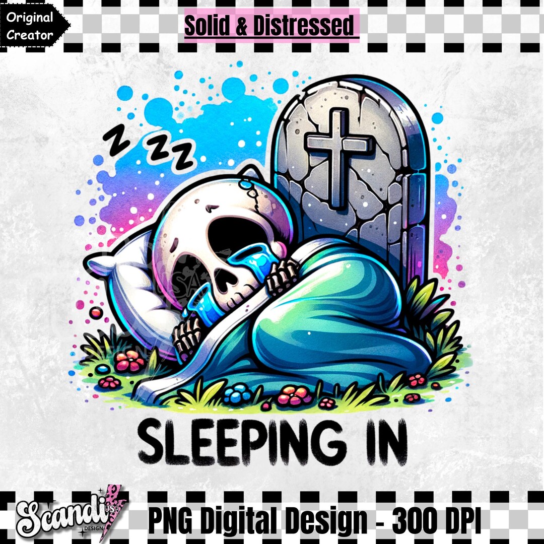 Cute Snarky Skeleton PNG, Sleeping in Clipart, Spooky Skeleton ...