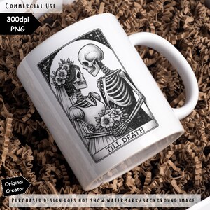 Till Death Bride and Groom Gothic Wedding Tarot Card PNG | Witchy Tarot ...