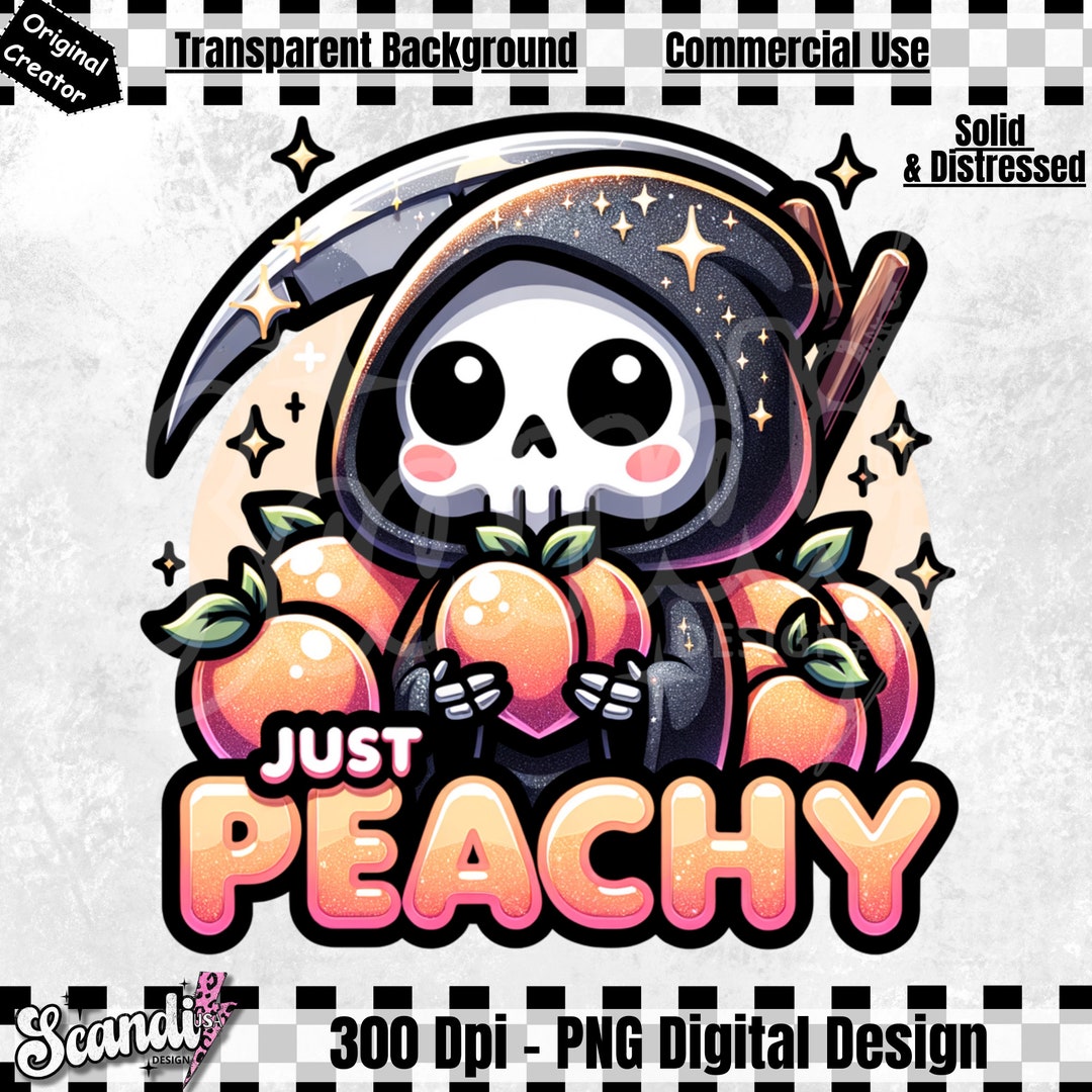 Just Peachy PNG | Snarky Grim Reaper Clipart | Peaches Sublimation ...