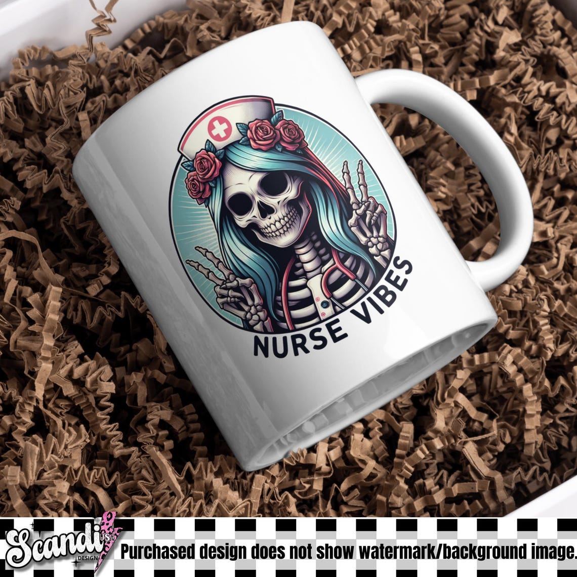 Nurse Vibes PNG, Nurse Appreciation Week Clipart, Skeleton Nurse ...