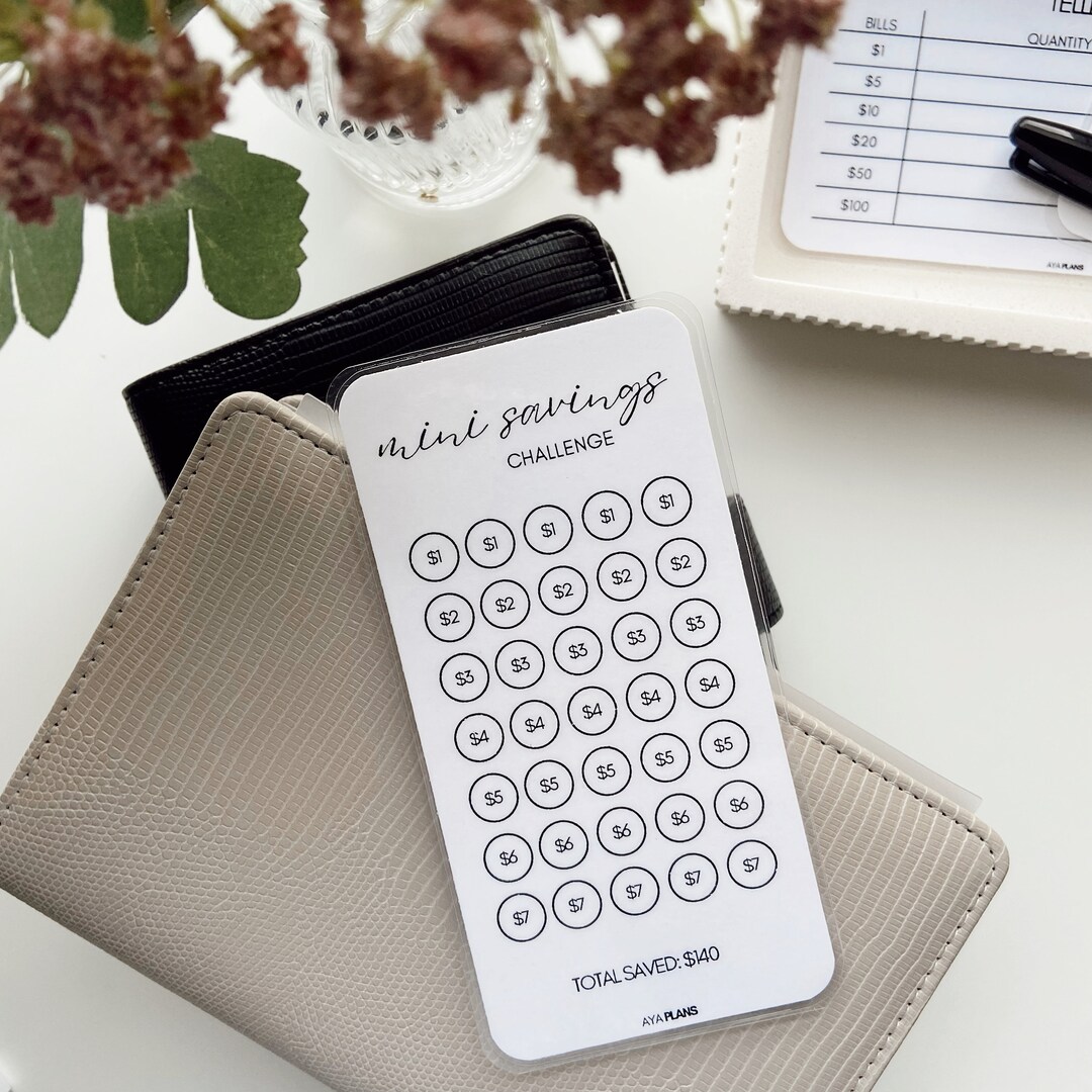 Mini Savings Challenge Tracker Laminated A6 Cash Tracker - Etsy