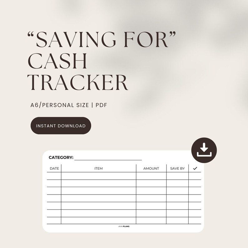 Printable "saving For" Tracker | A6/personal Size | Digital Download - Etsy