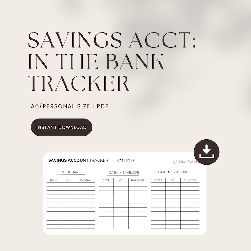 Savings Printable - Etsy