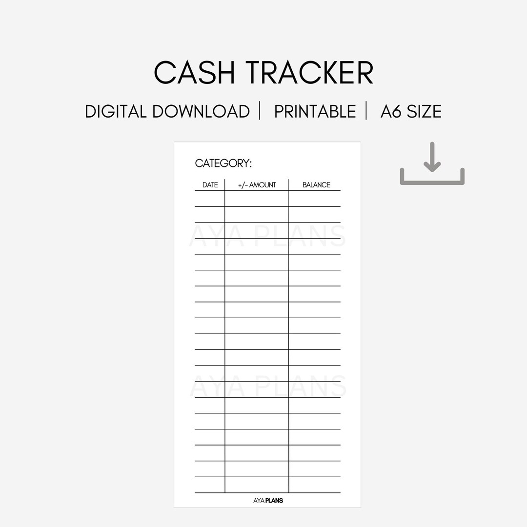 Printable Cash Envelope Tracker A6/personal Size Digital Download PDF ...