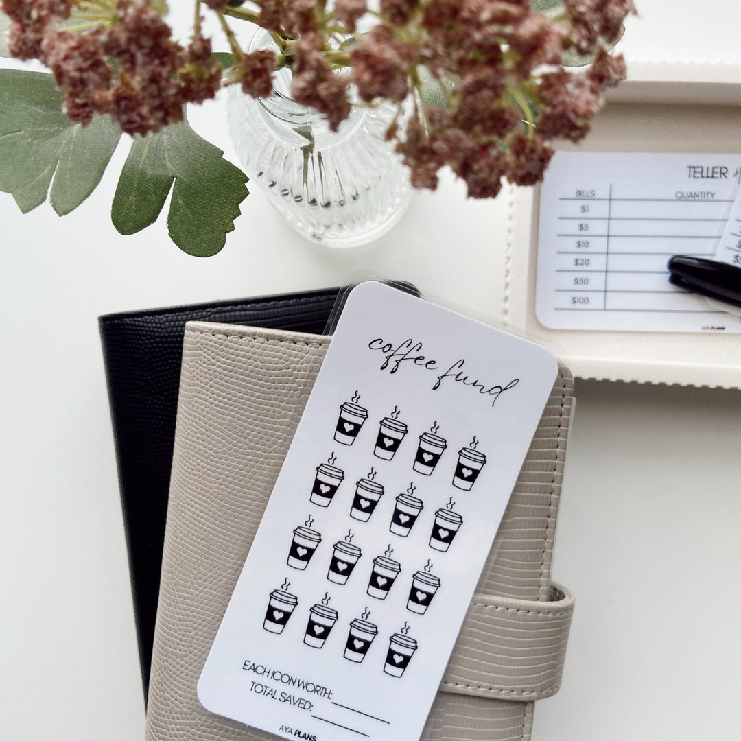 Coffee Sinking Funds Tracker Laminated A6 Cash Savings Tracker - Etsy