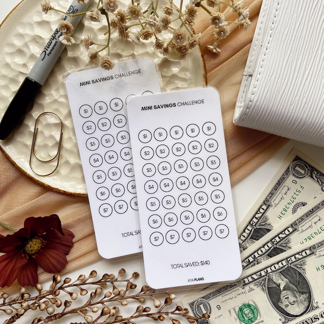 Mini Savings Challenge Tracker | Laminated A6 Cash Tracker - Etsy