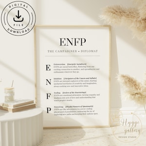 ENFP, Personality Prints, MBTI, Modern Wall Art, Minimalist, Clean ...