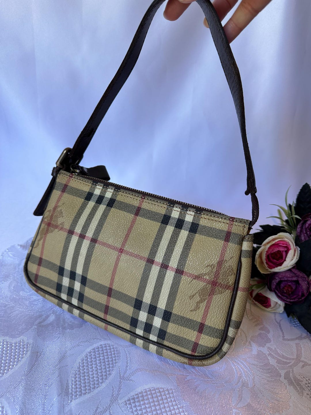 Vintage Bur Berry Nova Check Pochette Bag - Etsy