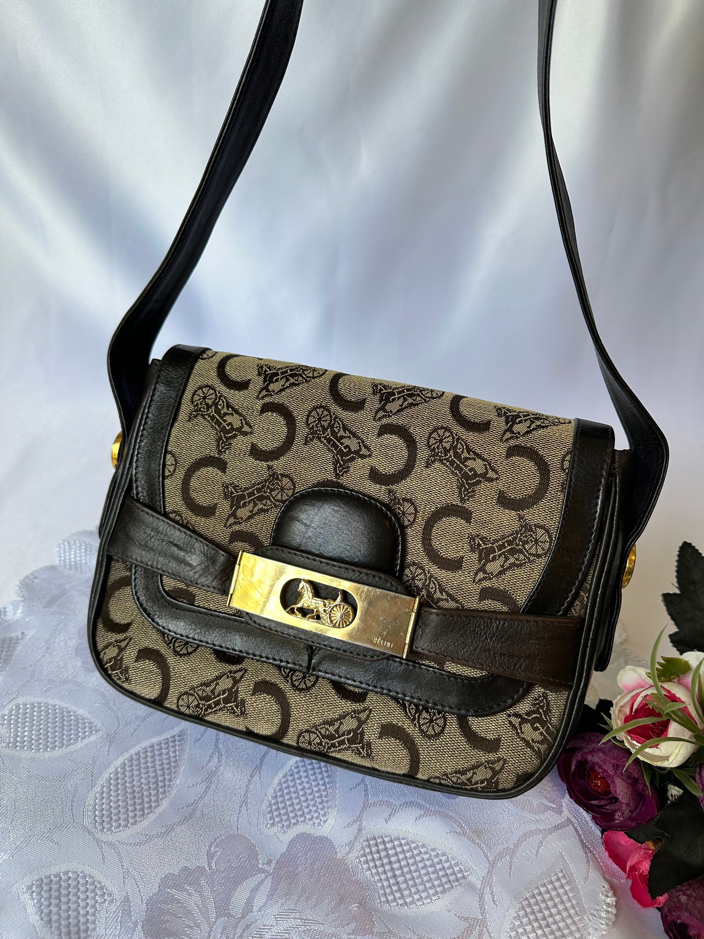 Vintage Ce line Horse Carriage C shoulder bag