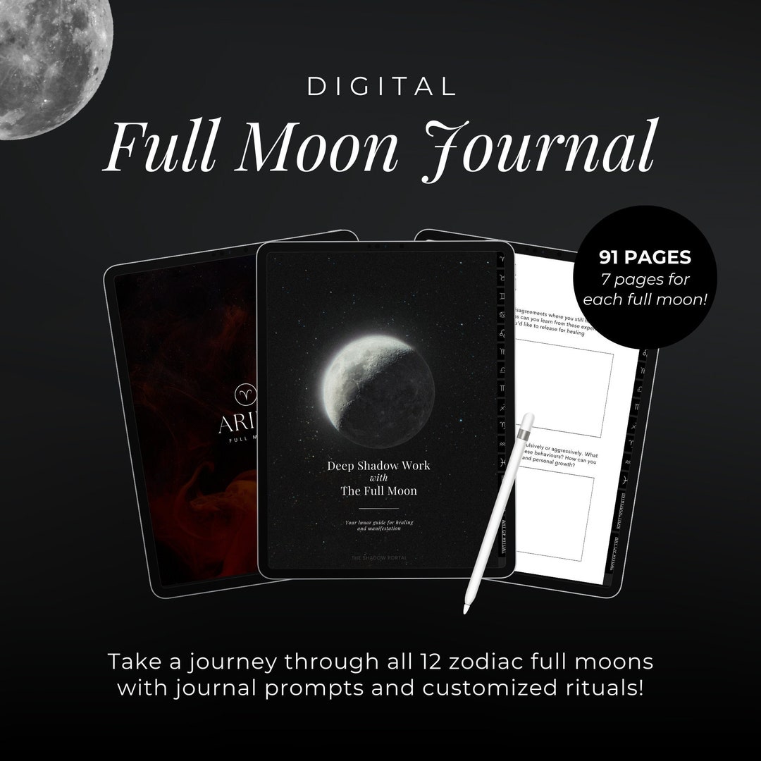 Full Moon Digital Journal, Deep Shadow Work, Zodiac Archetypes, Self ...