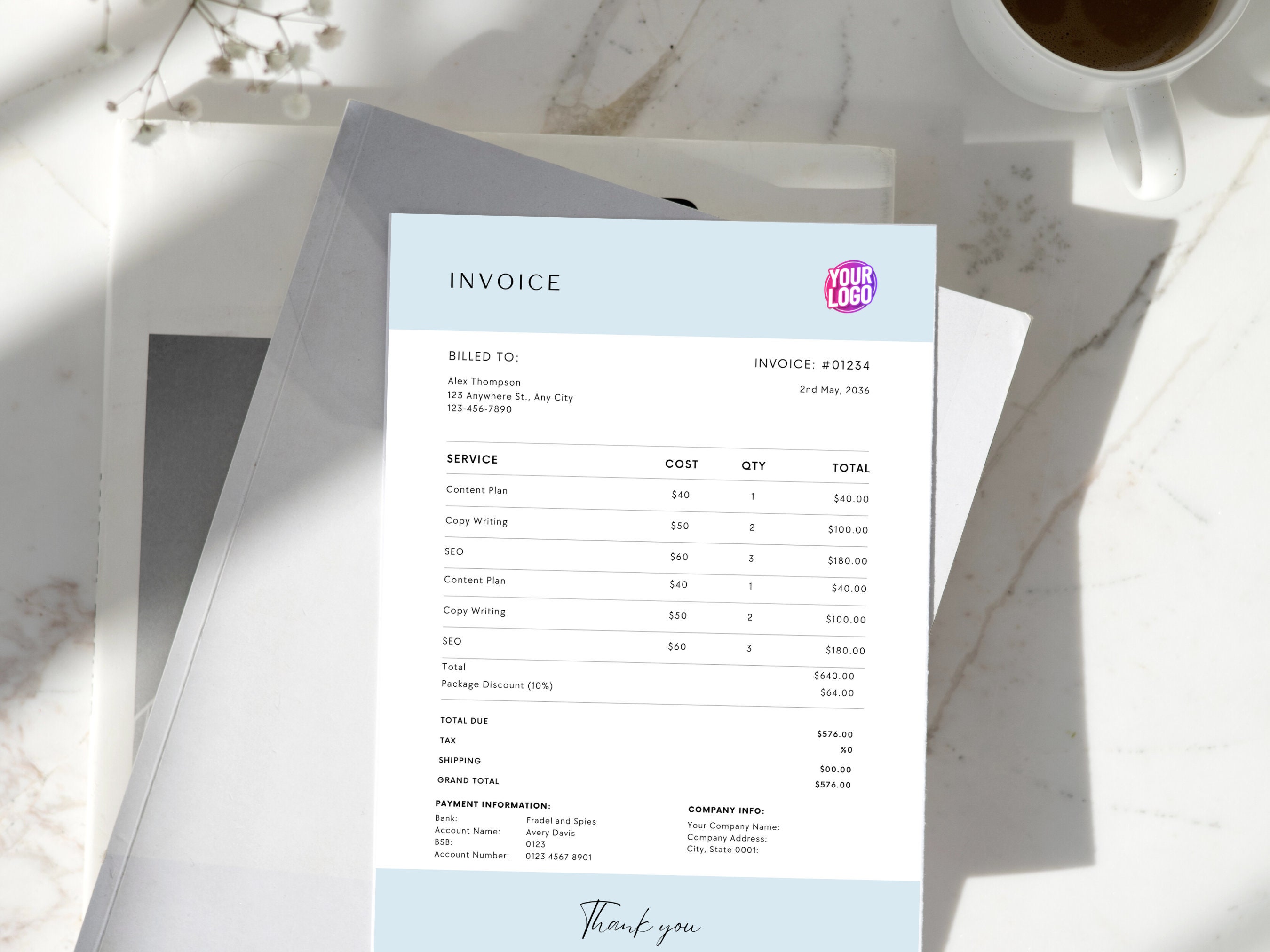 Invoice Template Editable, Simple Invoice Template, Modern Invoice ...