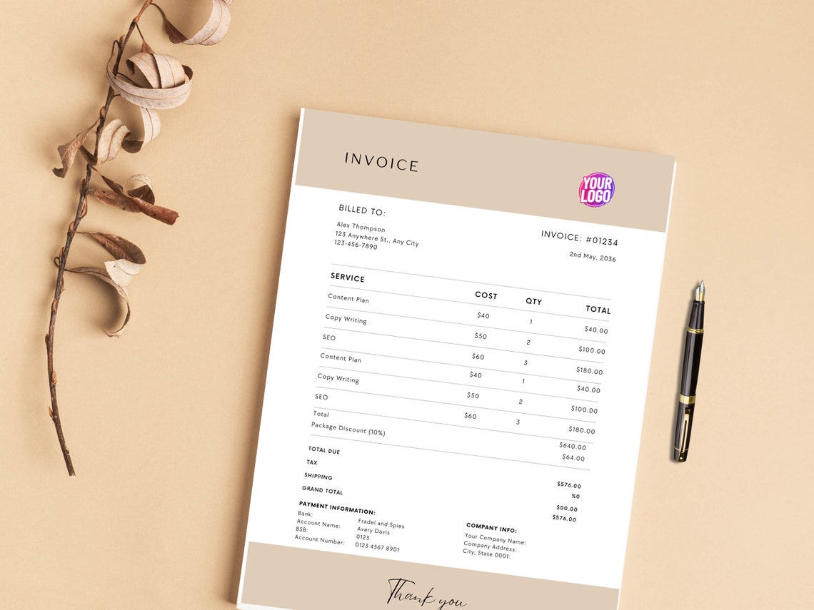 Invoice Template Editable, Simple Invoice Template, Modern Invoice ...