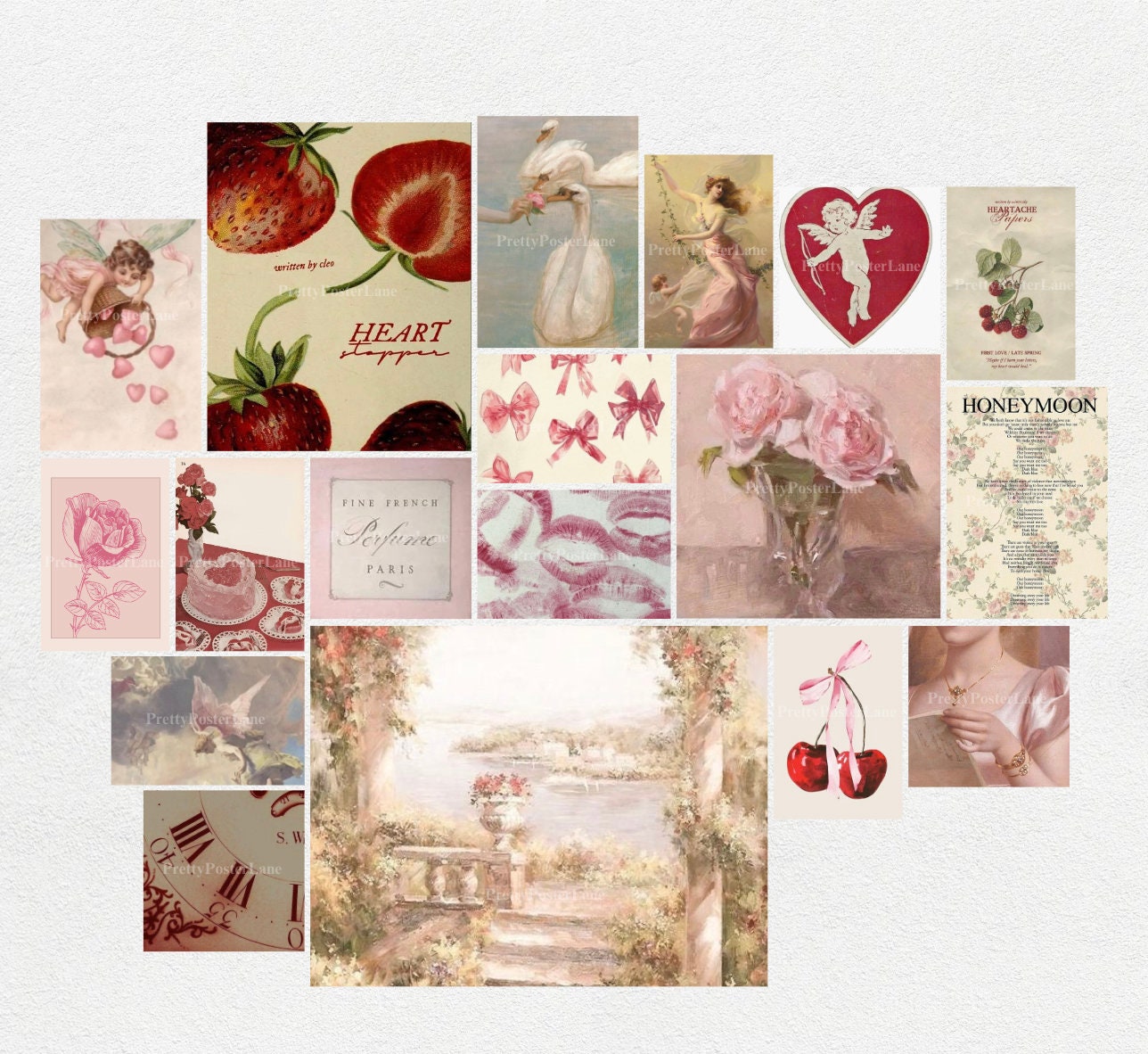 Aesthetic Coquette Collage Collage Kit | Aesthetic Poster Set | Pastel ...