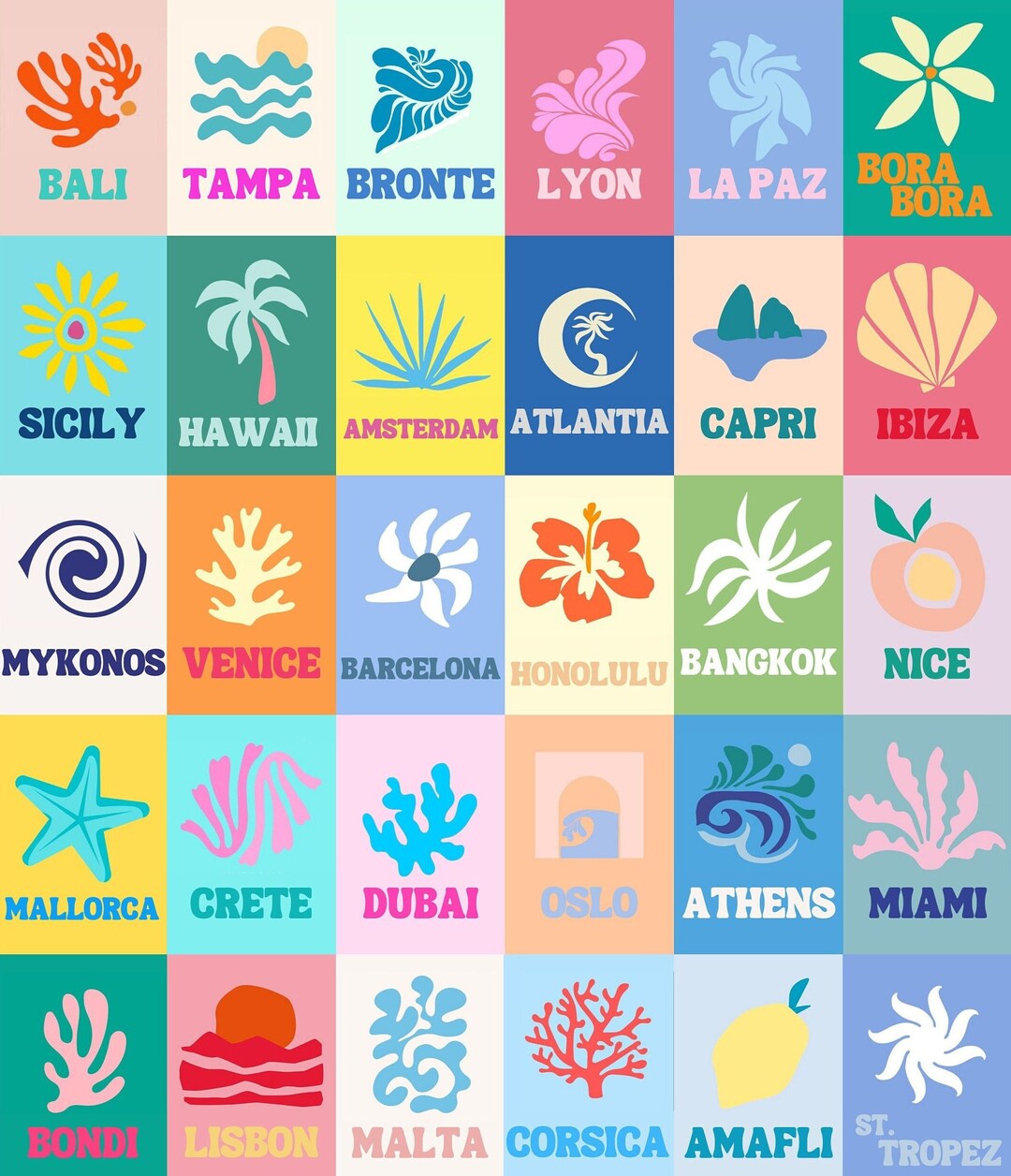 Aesthetic Preppy Travel Wall Collage Kit- Poster- DIGITAL 30pcs - Etsy