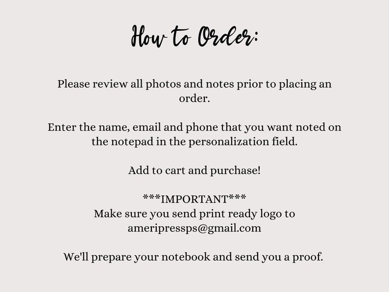 Bulk Notepads Business 5x7 or Custom Professional Personalized ...