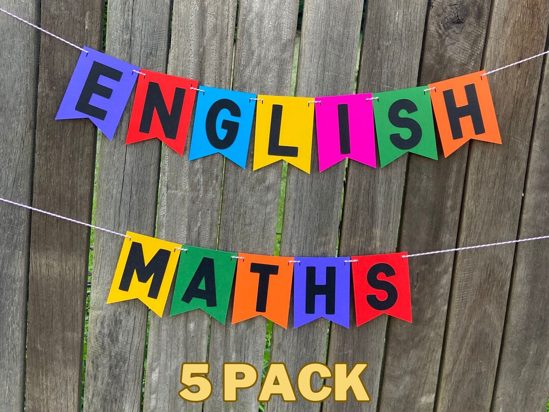 5 PACK Classroom Subject Title Banner Learning Wall Title - Etsy
