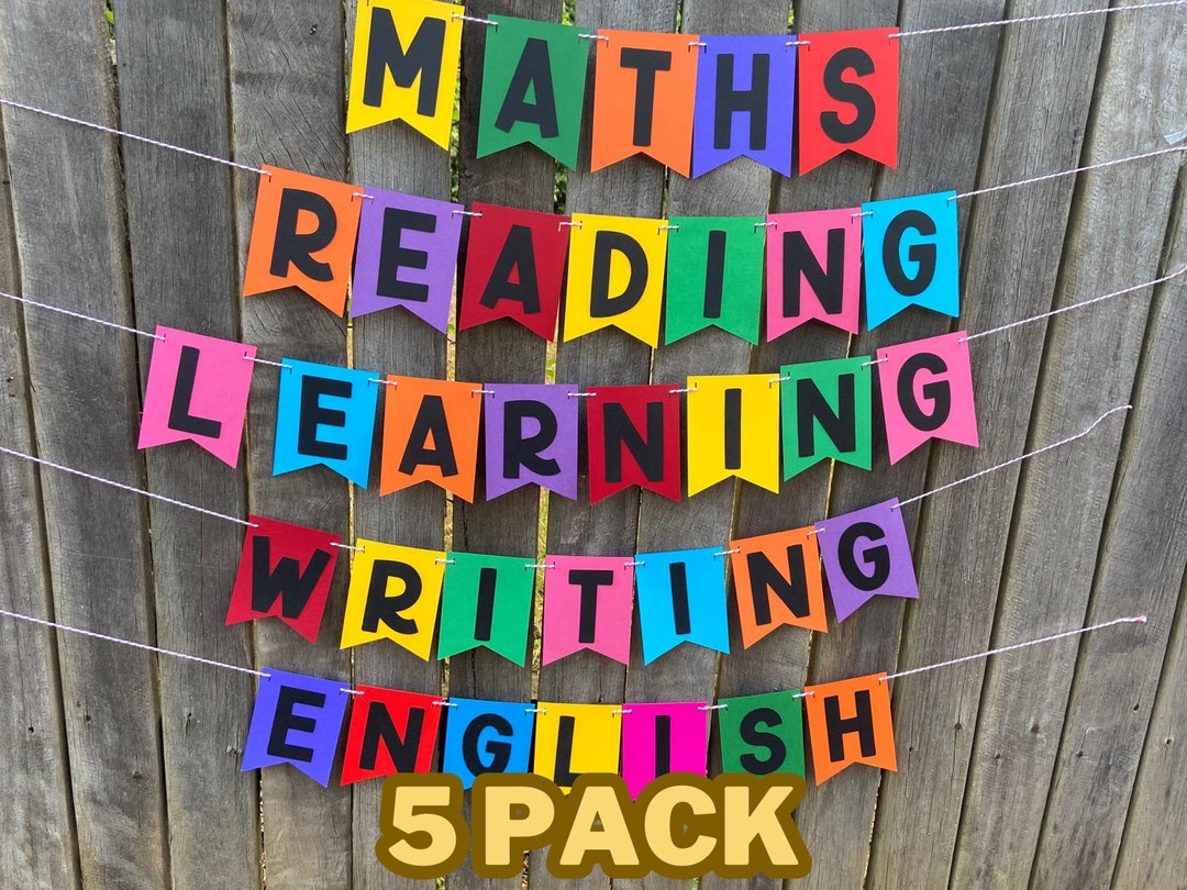 5 PACK Classroom Subject Title Banner, Learning Wall Title, Bulletin ...
