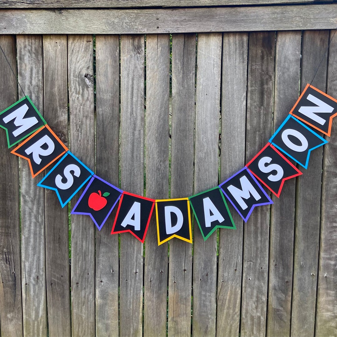 Personalised Teacher Name Banner, Custom Name Banner - Etsy Australia