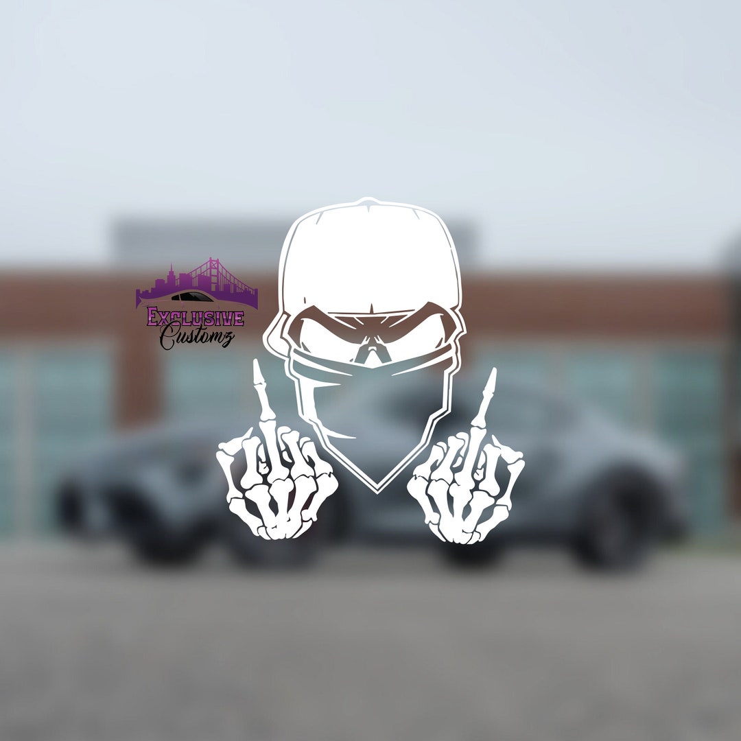 Ski Mask Middle Fingers Decal - Etsy