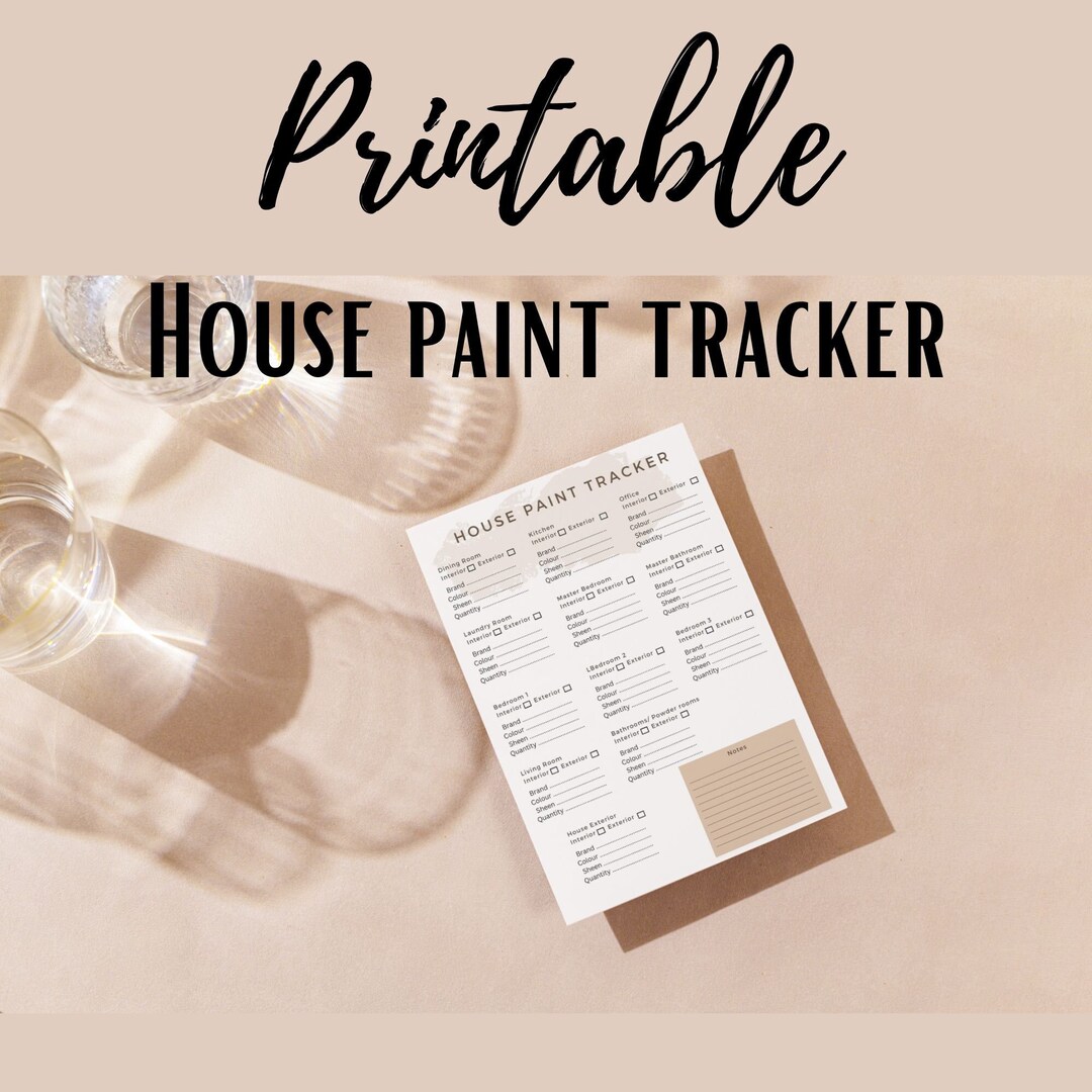 House Paint Tracker Printable - Etsy