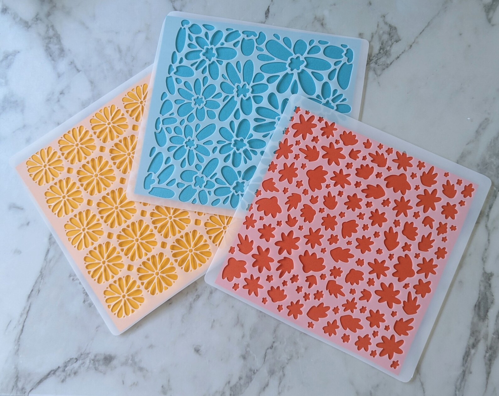 Stencil Pack - Floral Abstract Flower Stencils Bundle • 3 Piece Set ...