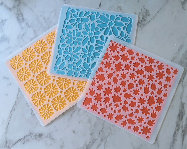 Stencil Pack - Floral Abstract Flower Stencils Bundle • 3 Piece Set ...
