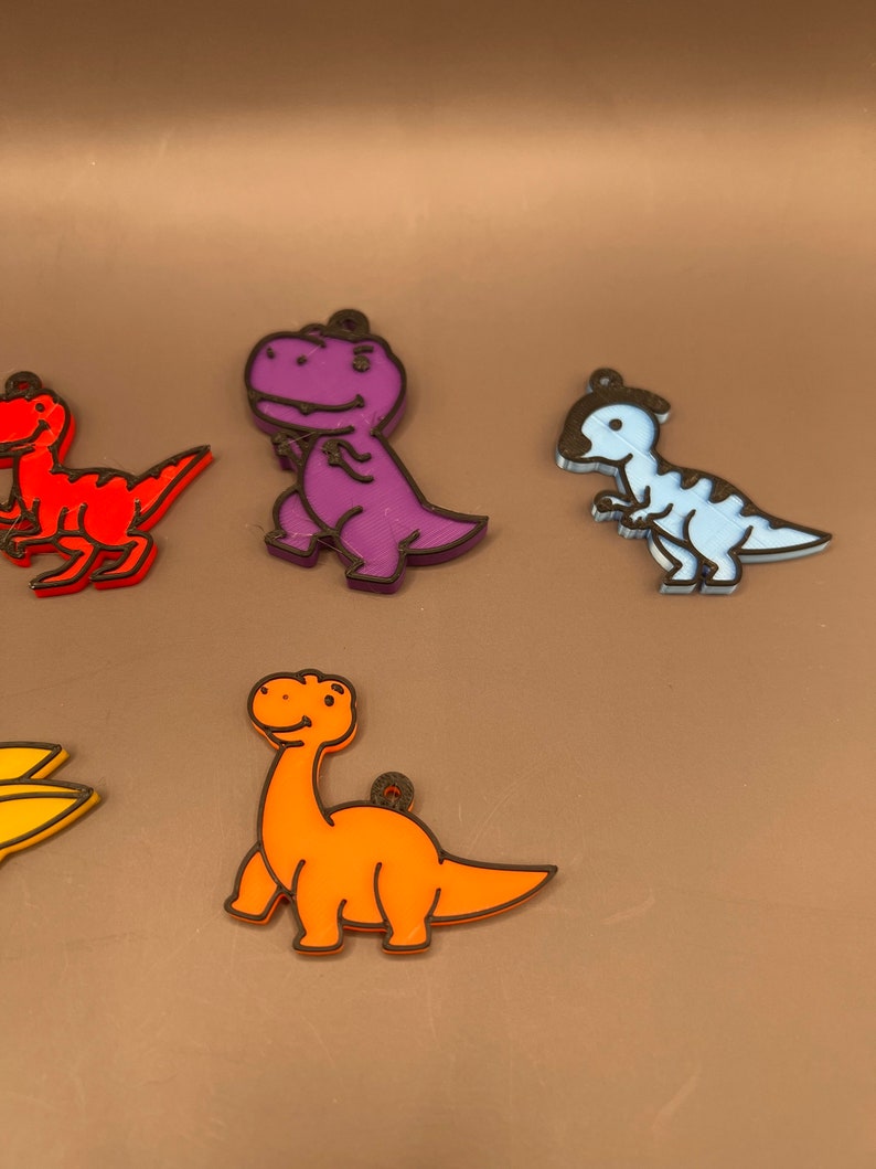 Custom Dinosaur Keychains Choose Your Dino and Color Unique ...