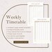 Weekly Timetable Digital Printable Weekly Planner School University ...