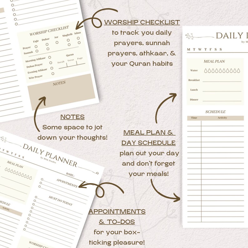 Digital Islamic Daily Planner Printable Muslim Daily Planner Daily ...