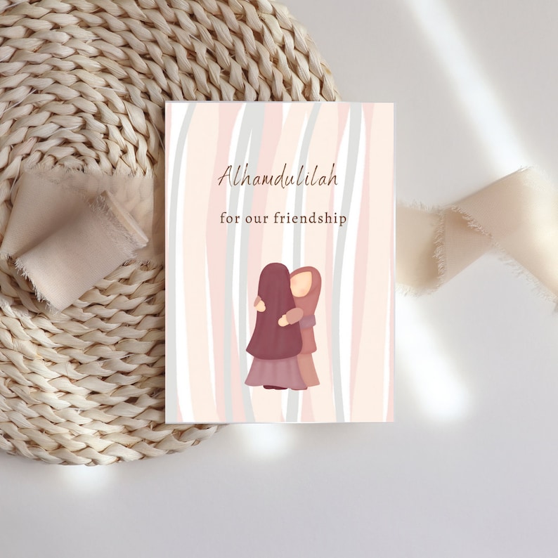 Muslim Friend Sister Islamic Greeting Card for Friend Friendship Gift ...