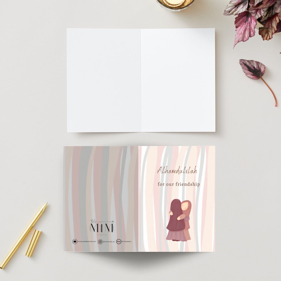 Muslim Friend Sister Islamic Greeting Card for Friend Friendship Gift ...