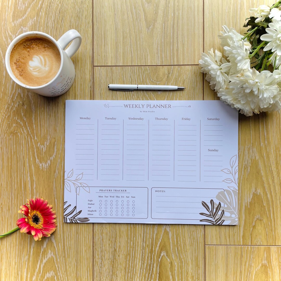 Islamic Weekly Planner Notepad With Prayer Tracker| Islamic Gift ...