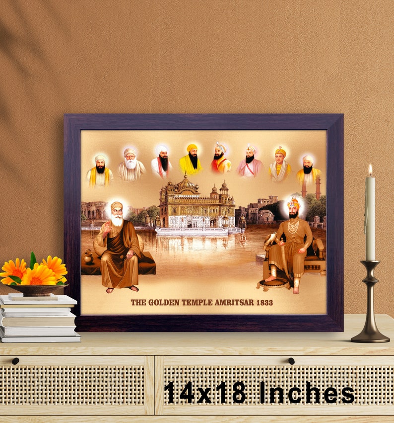 All Ten Sikh Gurus and 1833 Golden Temple, HD Printed Religious & Decor ...