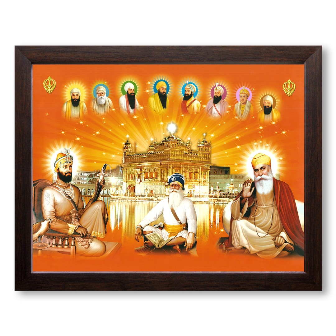 All Ten Sikh Gurus and Golden Temple, HD Printed Religious & Decor ...
