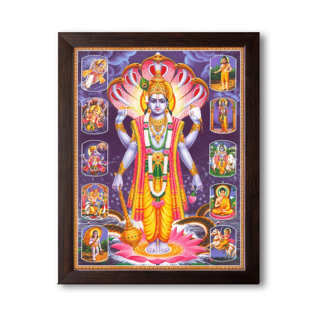 Lord Vishnu With Sheshanaag and Various God, Religious & Decor Picture ...