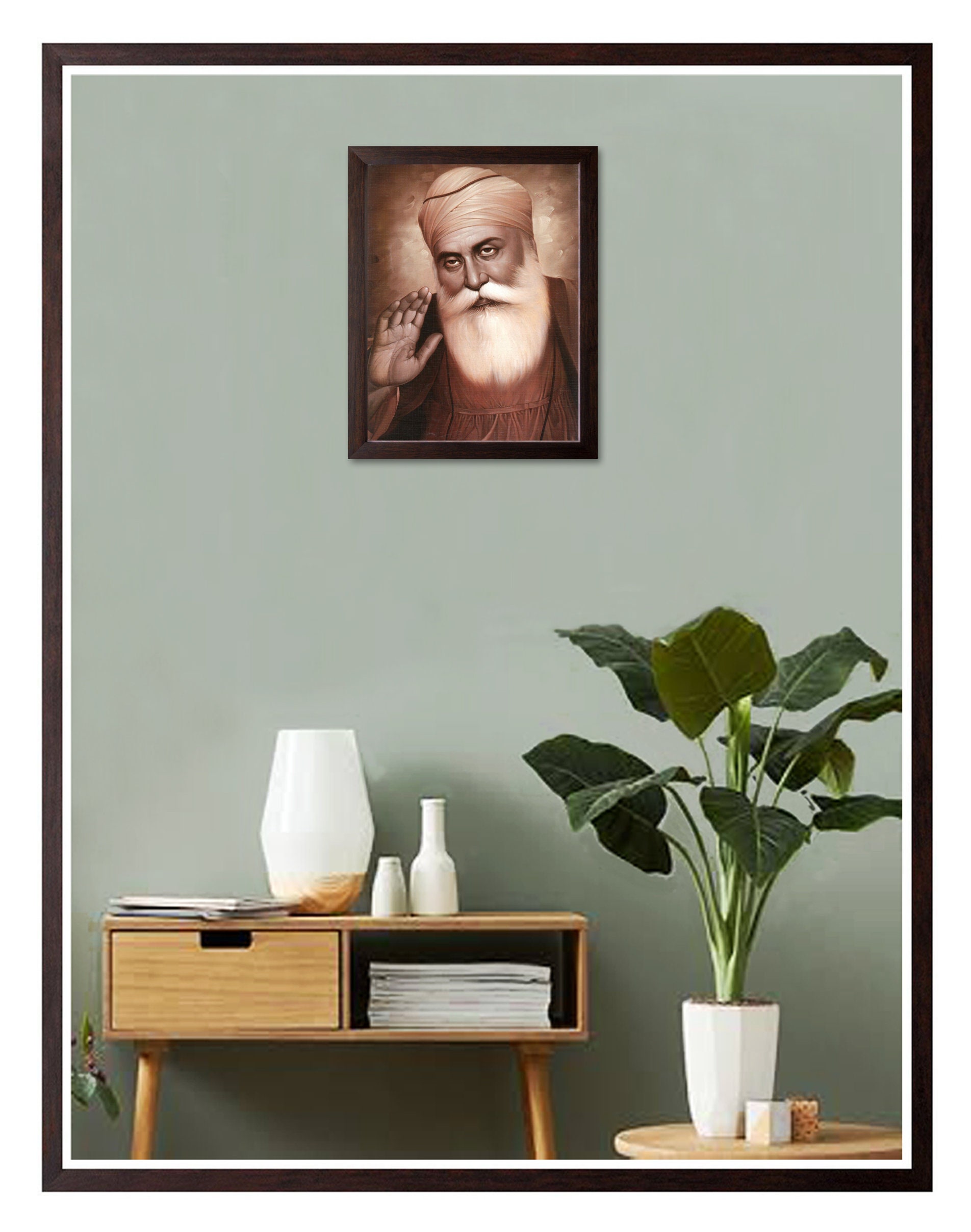 Guru Nanak Dev Ji Giving Blessing, HD Printed Wall Decor & Religious ...