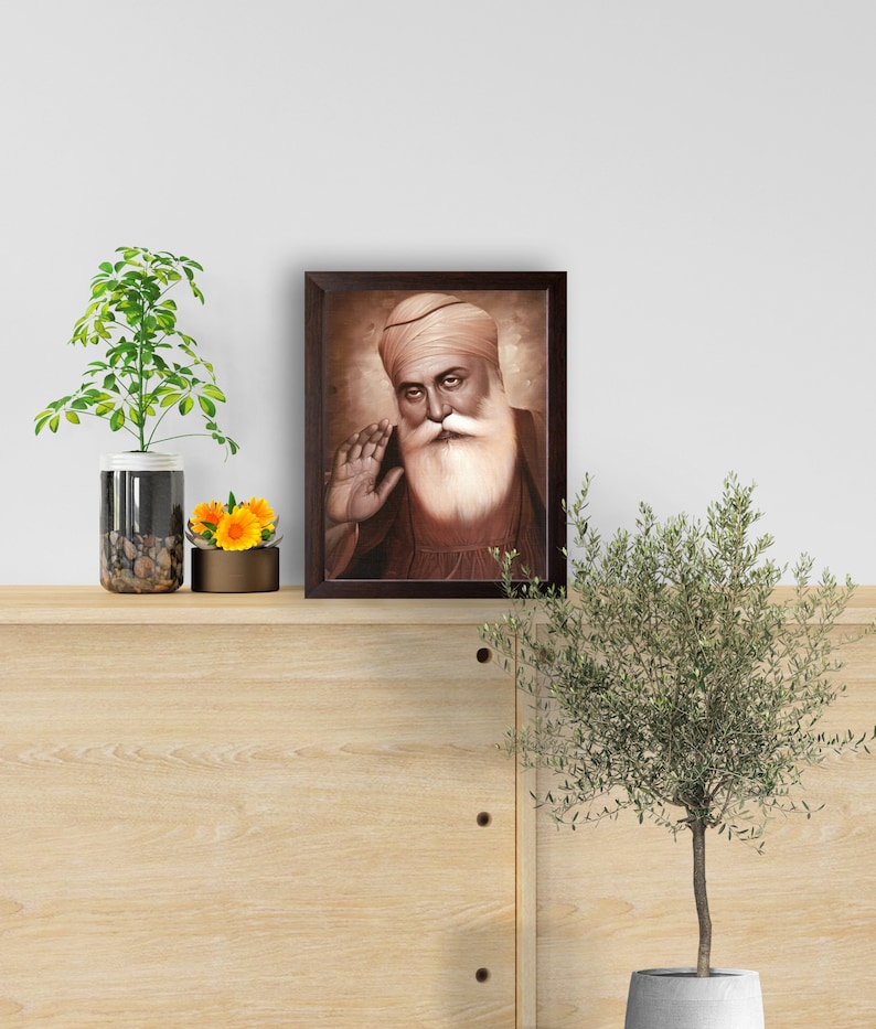 Guru Nanak Dev Ji Giving Blessing, HD Printed Wall Decor & Religious ...