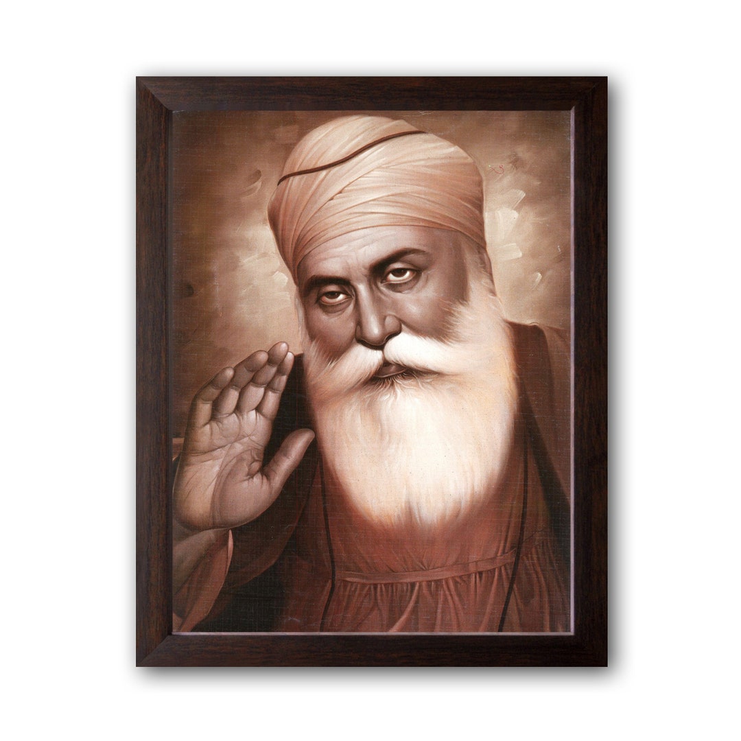 Guru Nanak Dev Ji Giving Blessing, HD Printed Wall Decor & Religious ...