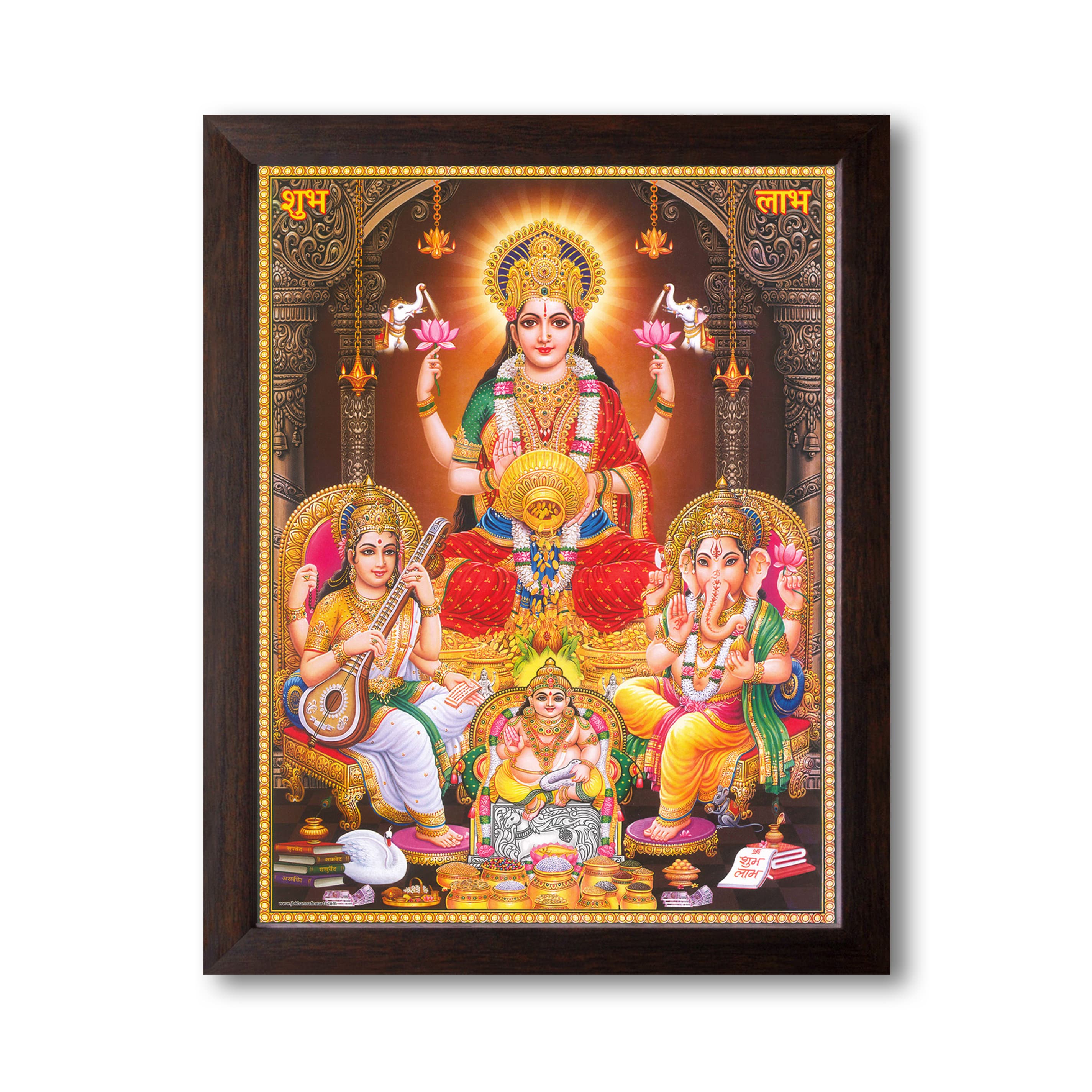 Lord Kuber With Goddess Laxmi, Saraswati and Lord Ganesha, HD Printed ...