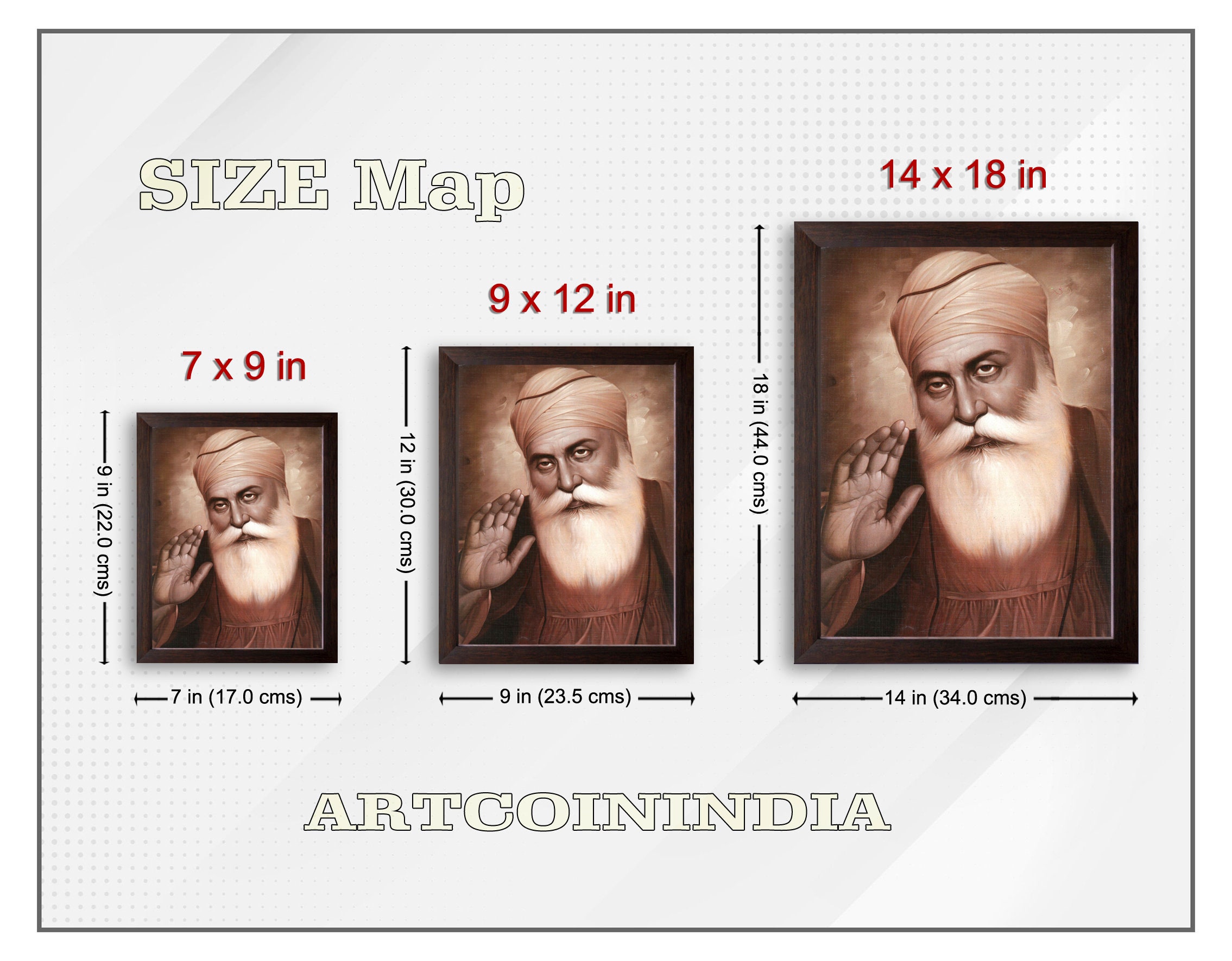 Guru Nanak Dev Ji Giving Blessing, HD Printed Wall Decor & Religious ...