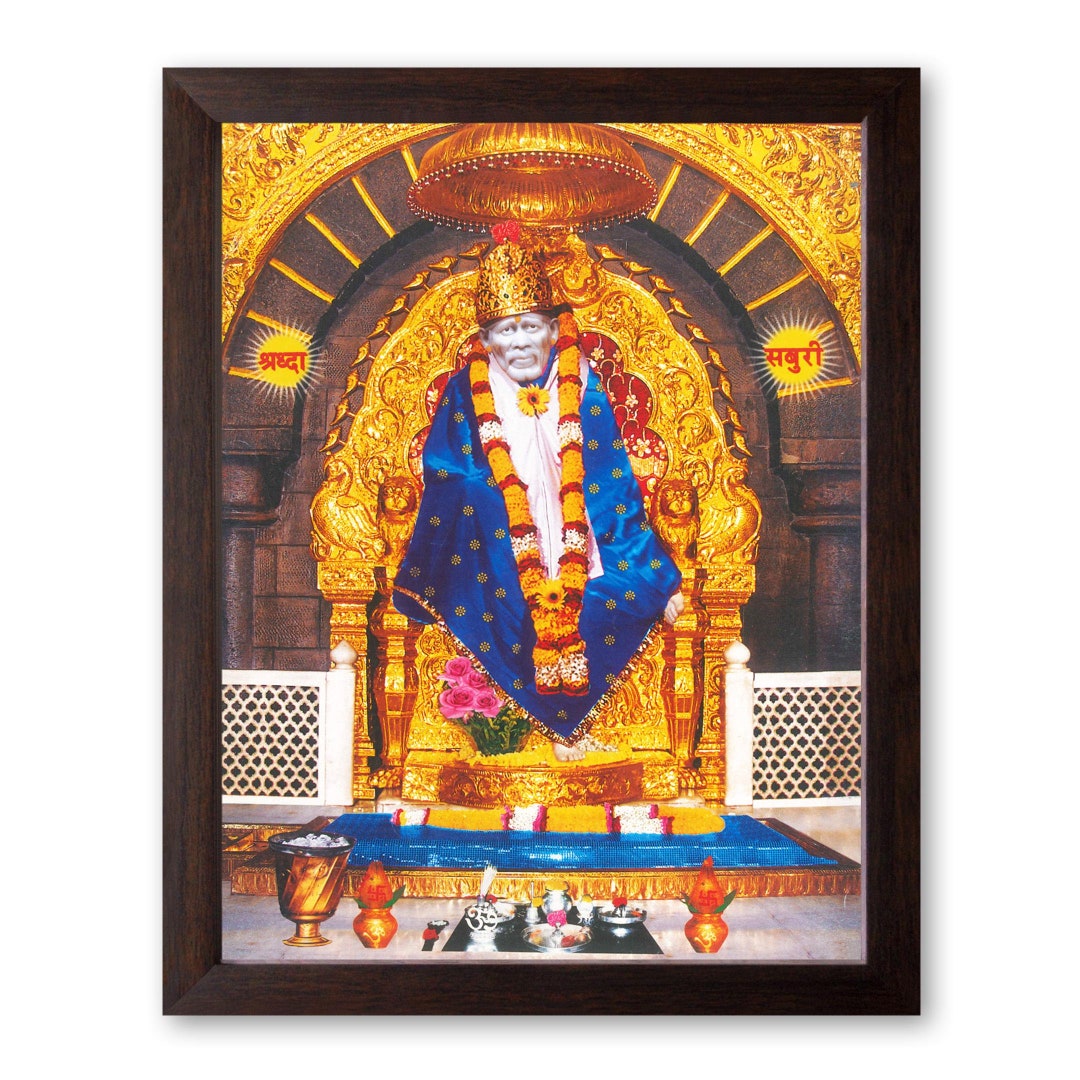 Shirdi Sai Baba Framed HD Print: Religious Wall Decor - Etsy
