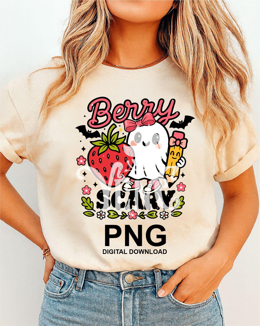 Strawberry Ghost Clipart PNG: Berry Scary Coquette Design (digital ...